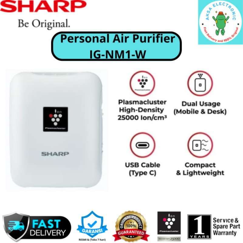 Promo Sharp Personal Air Purifier Ig-nm1-w/b Plasmacluster Diskon 23% ...