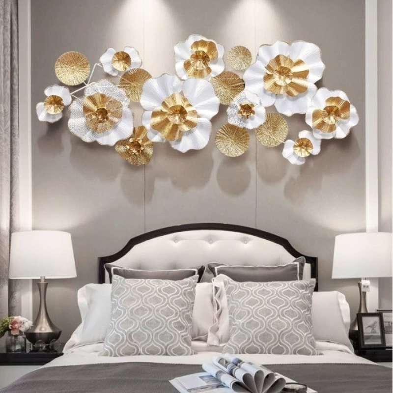 Promo Merlin Luxury Wall Decor Flower Metal Iron / Hiasan Dinding Besar ...