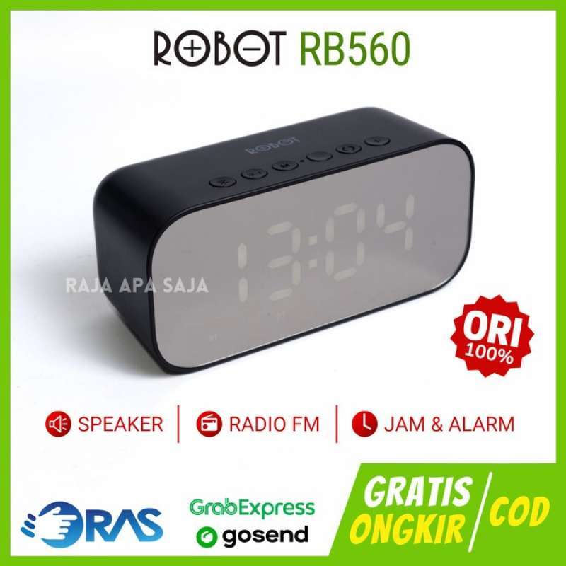Promo Speaker Bluetooth Robot 3in1 Jam Meja Digital Alarm Weker Radio ...
