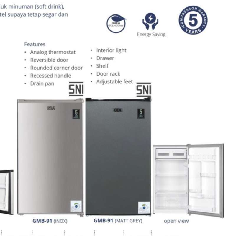 Jual Gea Kulkas Gmb 91 Gmb91 Portable Mini Bar Minibar Inox / Matt Grey ...