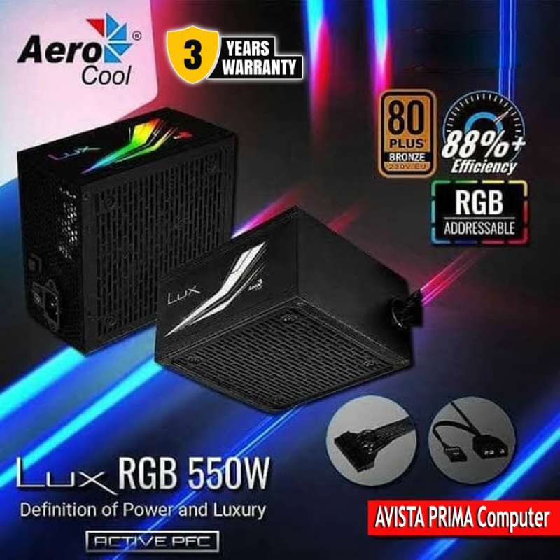 Jual Psu Aerocool Lux Rgb 550w 80+ Bronze - Garansi Resmi 3tahun Di ...