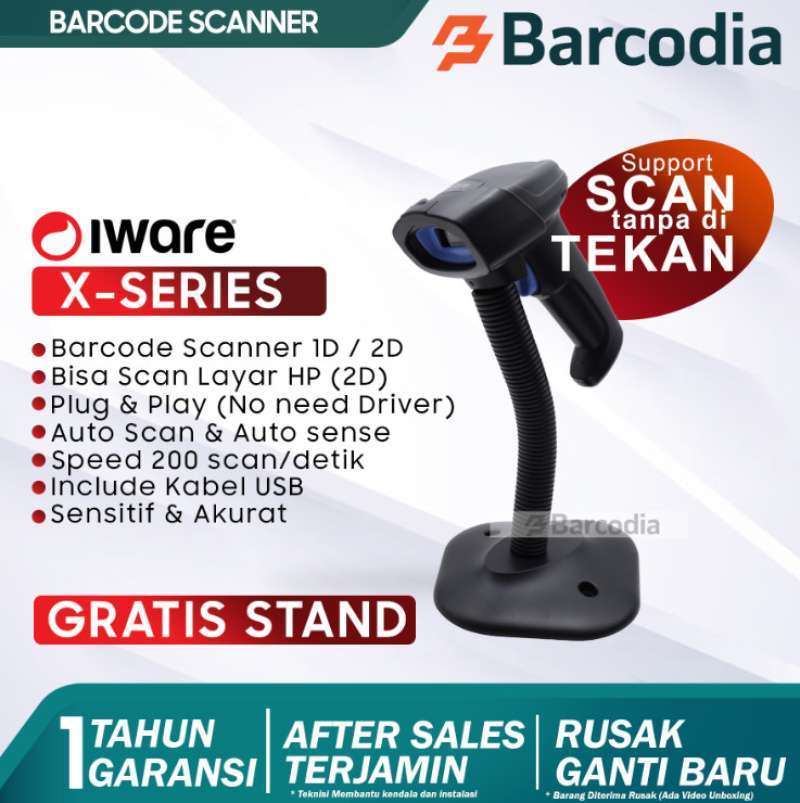 Jual Barcode Scanner Usb Bluetooth Wireless 1d / 2d Auto Scan Iware X ...