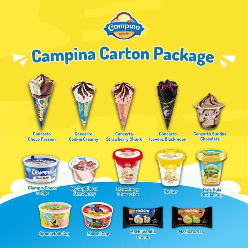 Jual Campina Ice Cream Carton Package 4 - Spongebob Cup Di Seller Pt ...