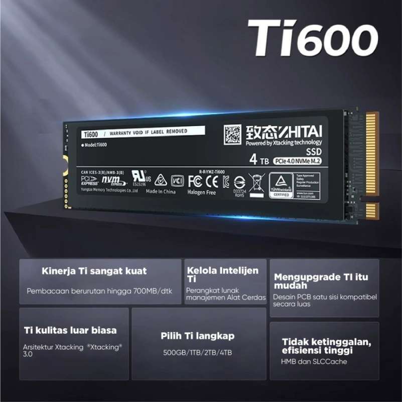 Promo Ssd M.2 Nvme Zhitai Ti600 500gb / 1tb / 2tb / 4tb Ssd Pcie 4.0 M.2 Up To 700mb/s Garansi ...