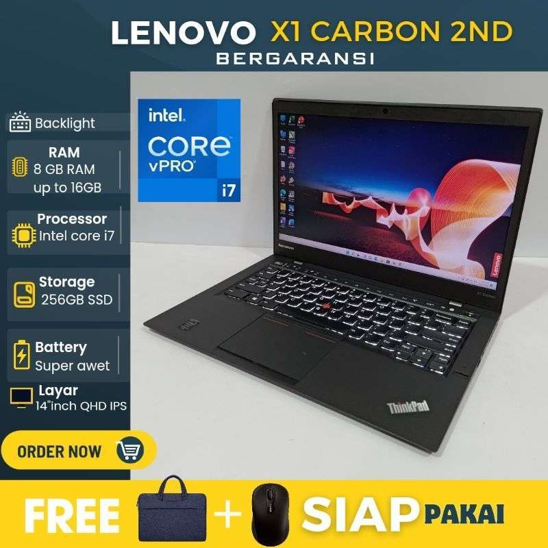 Promo Lenovo Thinkpad X1 / Seri T Core I7 / I5 Gen 6 RAM 16gb Ssd 256gb Windows 11 - Siap Pakai ...