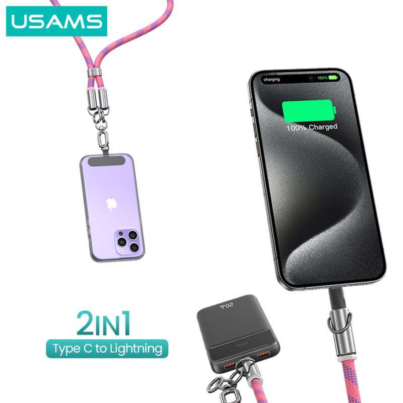 Promo Usams Sj746 Kabel Data Fast Charging Type C To Lightning 30W 2in1 ...