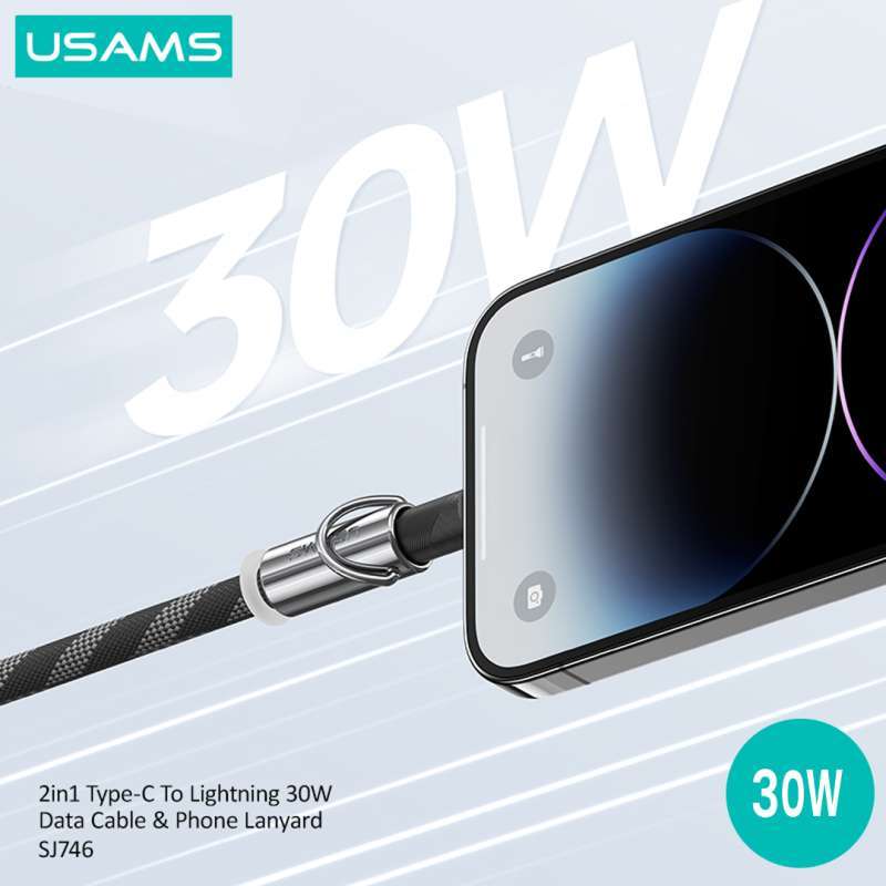 Promo Usams Sj746 Kabel Data Fast Charging Type C To Lightning 30W 2in1 ...
