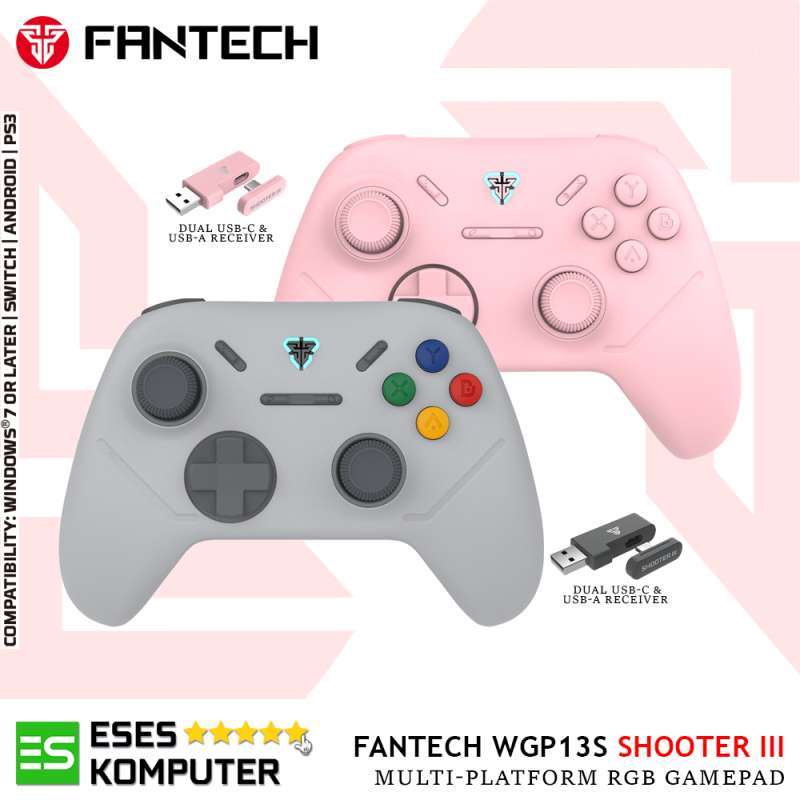 Jual Gamepad Fantech Wgp13s Shooter Iii Grey / Pink | USB Type-c ...