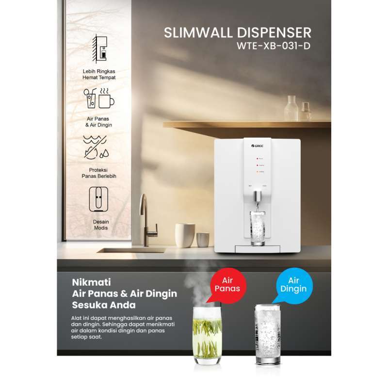 Jual Gree Water Purification Slim Wall Water Dispenser Wte-xb-031/032-d ...