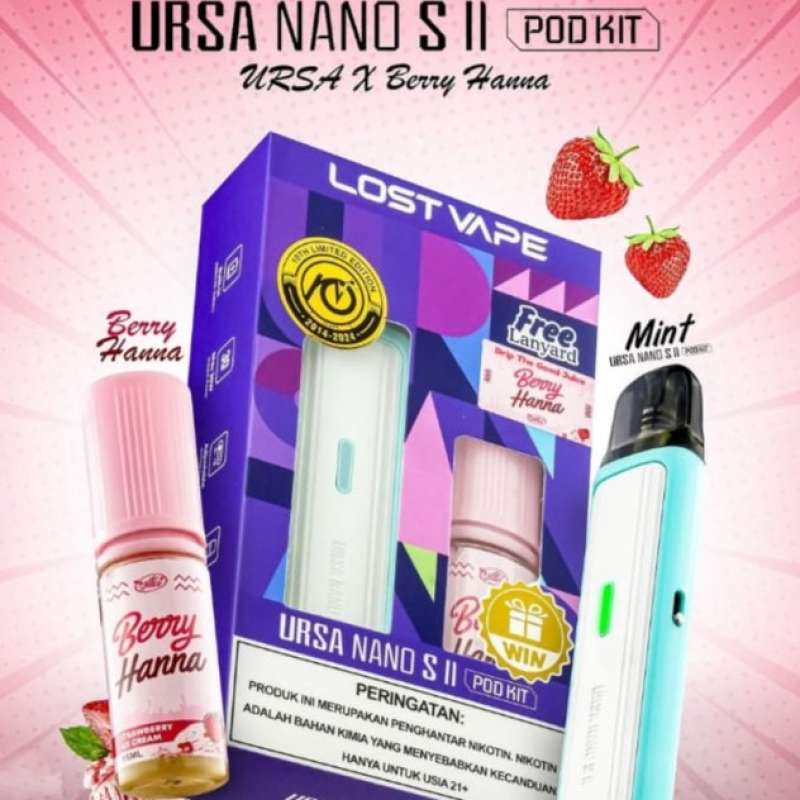 Jual Ursa Nano S2 Pod Kit + Berry Hanna Pods Friendly 15ml By Lost Vape ...