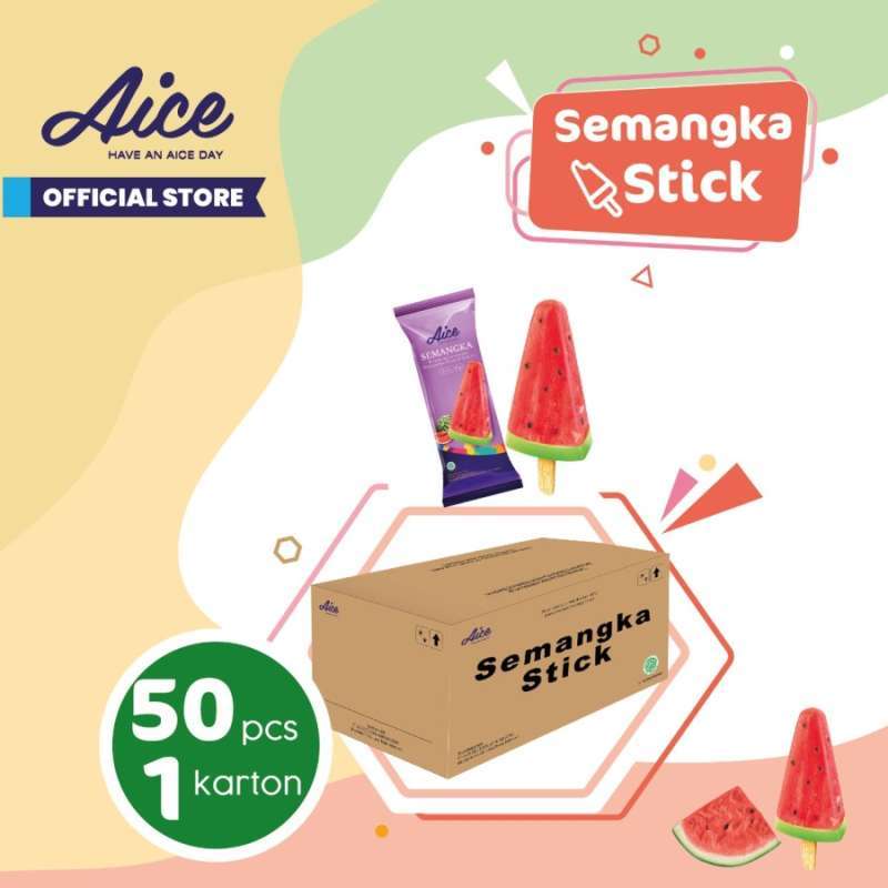 Promo Aice Ice Cream Semangka Stick 65g Es Krim (1 Karton = 50 Pcs ...