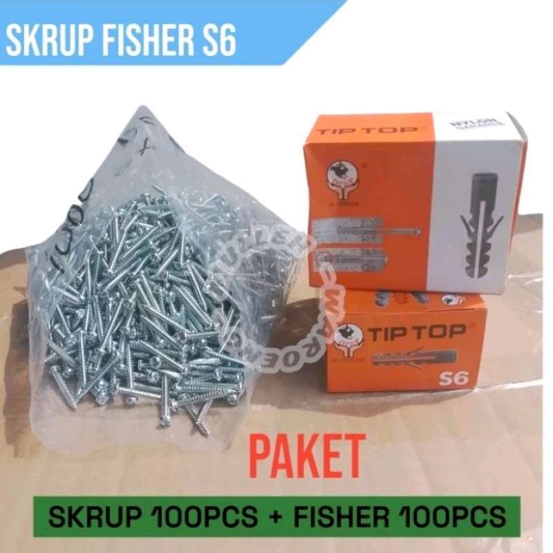 Jual S6 Skrup Fisher S6 6 Mm Harga Sepaket Per Pack Isi 100pcs Di ...