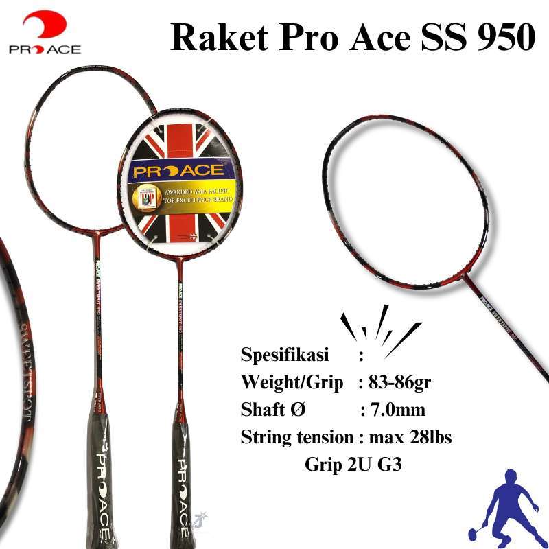 Raket Proace Logo Raket Original Badminton Pro Ace Nano 8000 Bonus