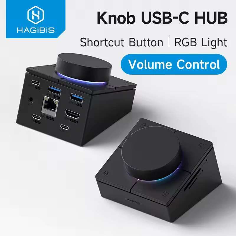 Jual Hagibis Knob USB C Hub With Shortcut Buttons Type-c Docking ...
