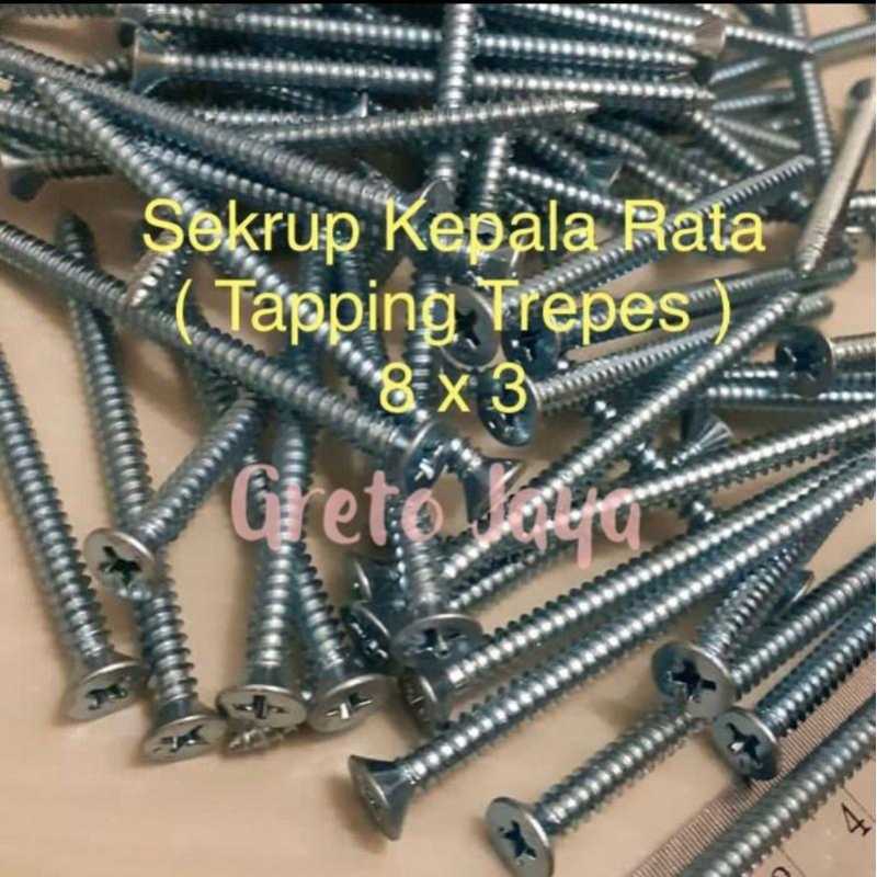Jual ( Skrup Trepes 8x3 ) 1 Dos Moon Lion Screw Fh Tapping Sekrup ...