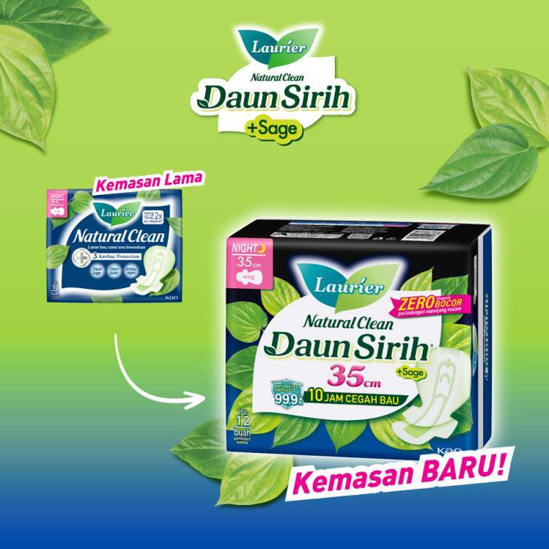 Promo Laurier Natural Clean Pembalut Wanita Daun Sirih Anti Bakteri ...
