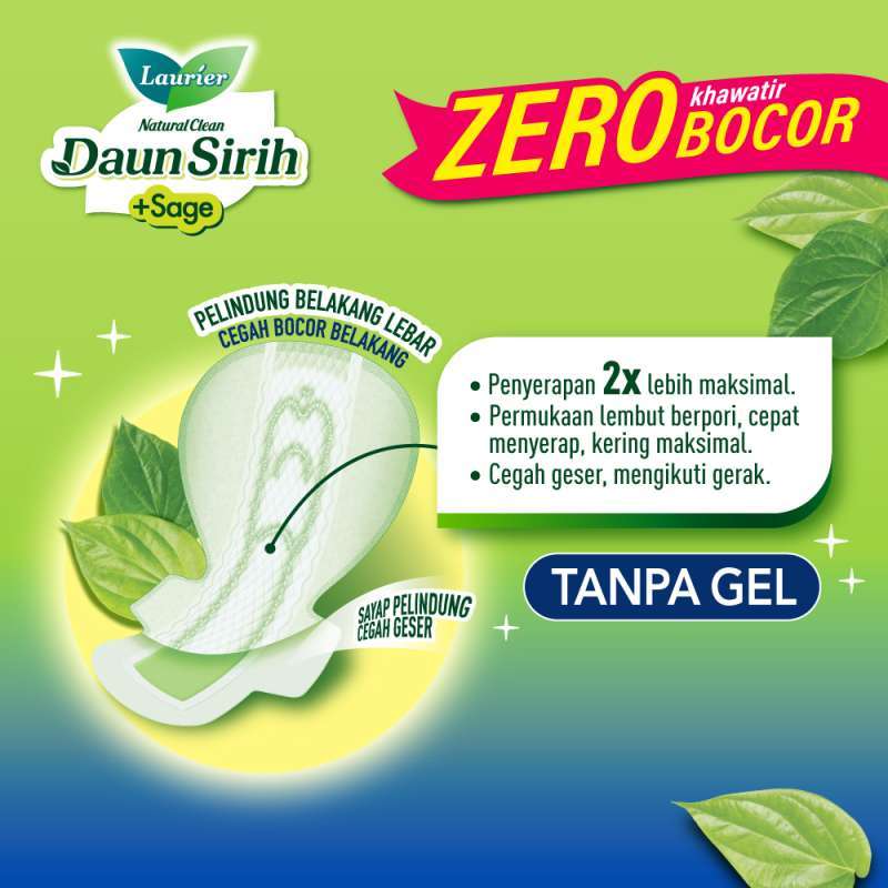 Promo Laurier Natural Clean Pembalut Wanita Daun Sirih Anti Bakteri ...