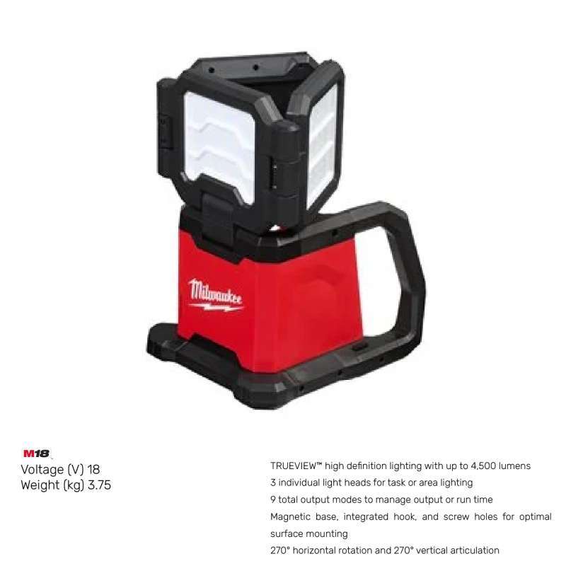 Promo Milwaukee M18 Mdtl Multi Directional Task Light Led- Lampu Tugas ...