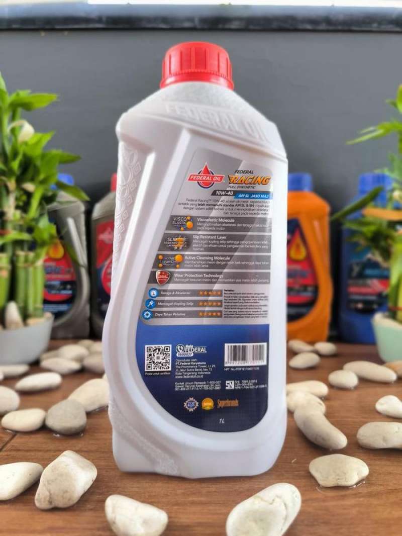 Jual Oli Federal Racing 10w 40 Api Sl Jaso Ma2 Full Synthetic 1 Liter ...