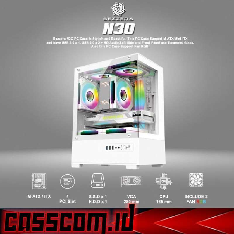 Jual Casing Pc Gaming Bezzera N30 USB 3.0 + 3 Free Fan Rgb Lighting Di ...