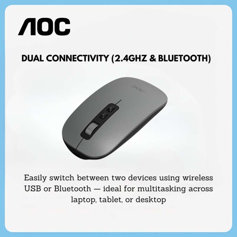 Promo Aoc Ms610 Mouse Optical Wireless Dual Mode Connectivty 2.4g ...