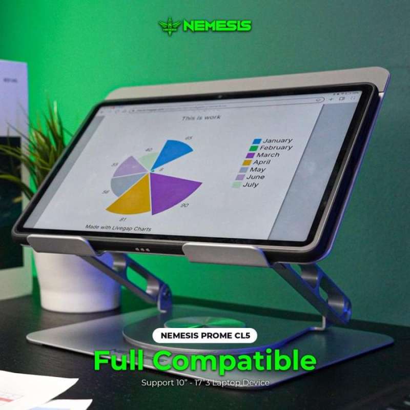 Jual Nyk Nemesis Prome Cl5 Cl-5 Rotatable 360 Ergonomic Stand Laptop ...