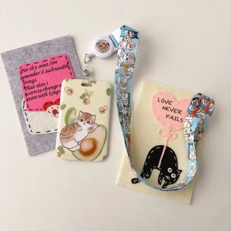 Jual Lanyard ID Card Holder Mofusand Cat Kucing Lucu Kalung Kartu Tarik ...