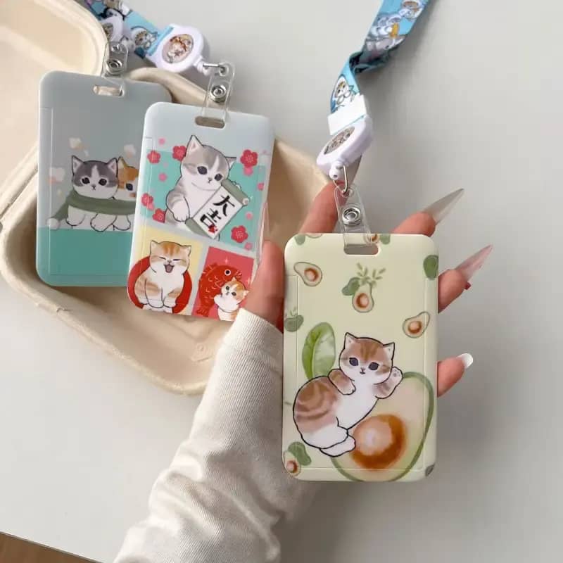 Jual Lanyard ID Card Holder Mofusand Cat Kucing Lucu Kalung Kartu Tarik ...