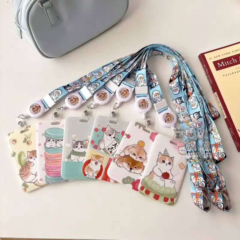 Jual Lanyard ID Card Holder Mofusand Cat Kucing Lucu Kalung Kartu Tarik ...