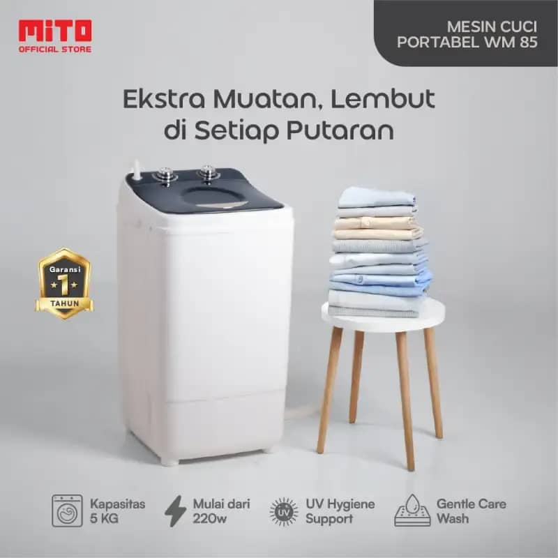 Jual Mito Wm85 Portable Washing Machine | Kapasitas 5kg | Click & Dry ...