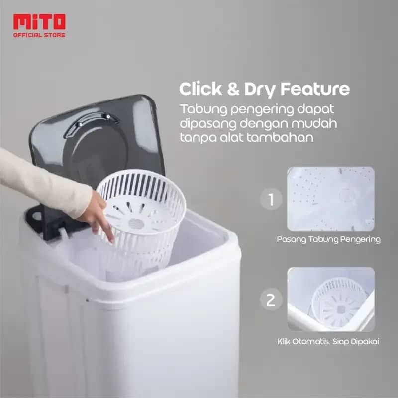Jual Mito Wm85 Portable Washing Machine | Kapasitas 5kg | Click & Dry ...