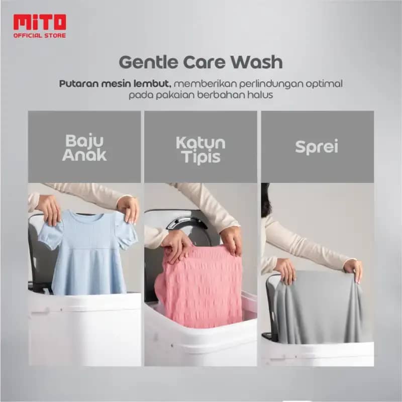 Jual Mito Wm85 Portable Washing Machine | Kapasitas 5kg | Click & Dry ...