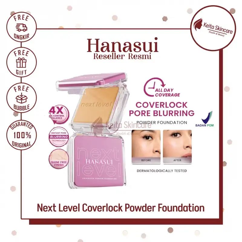 Promo Hanasui Next Level Coverlock Powder Foundation - Porefect Blur ...