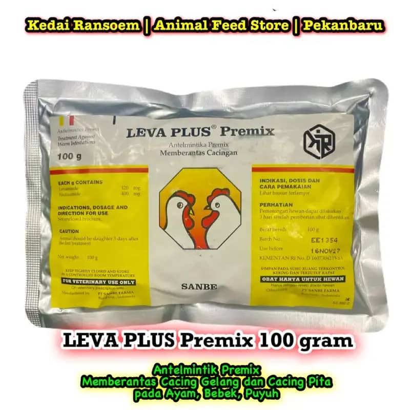 Jual Leva Plus Premix 100 Gr | Memberantas Cacing Gelang & Cacing Pita ...