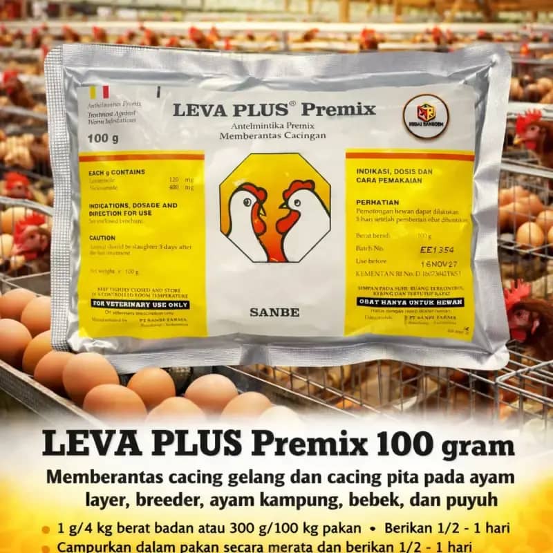 Jual Leva Plus Premix 100 Gr | Memberantas Cacing Gelang & Cacing Pita ...