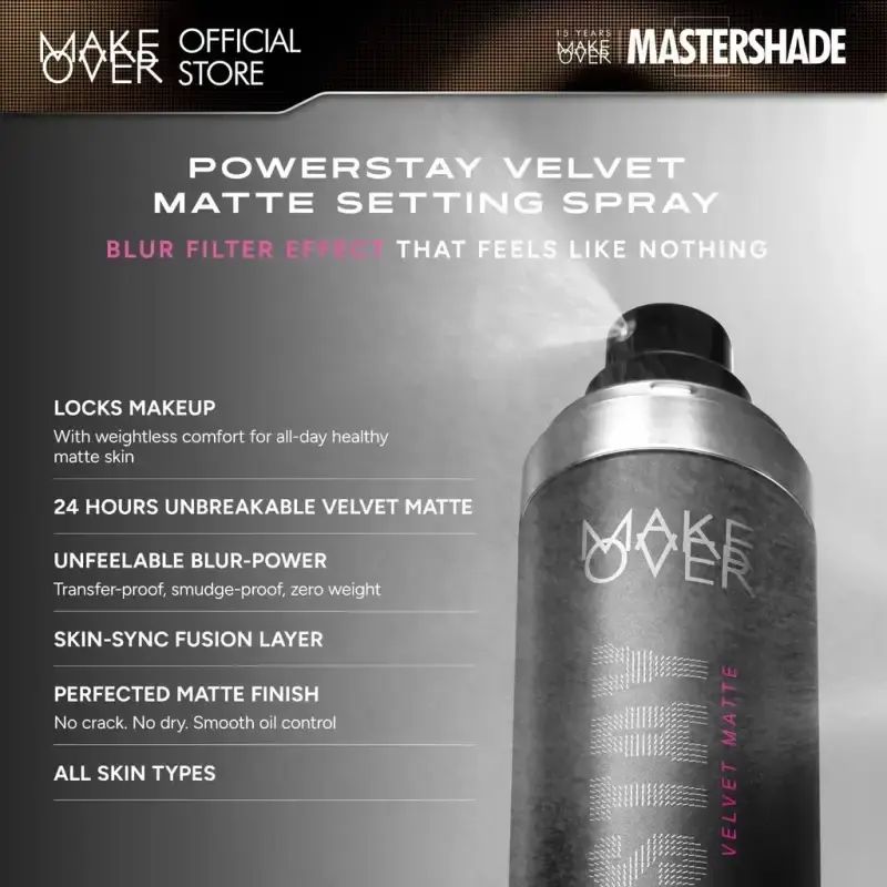Jual New Launch! Make Over Powerstay Velvet Matte Setting Spray ...
