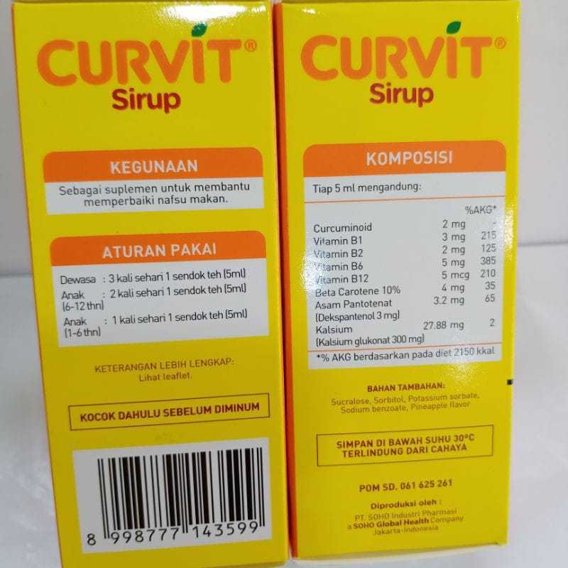 Jual Curvit Sirup 60 Ml Multivitaminappetite Untuk Penambah Nafsu Makan ...