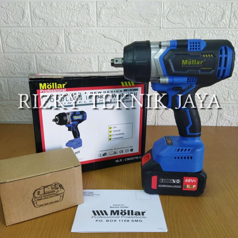 Promo Mesin Impact Wrench Cordless Mollar Ciw20750 Baterai 48v Bor ...