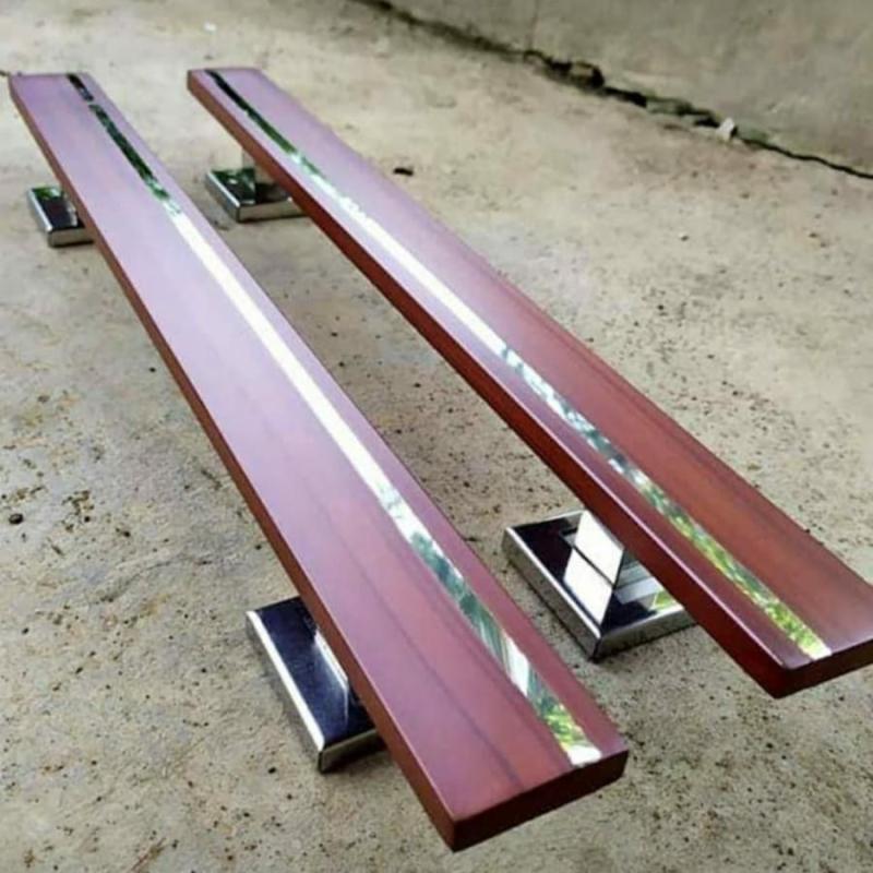 Jual Long Handle Stainless1 Meter Motif Kayu / Pull Handle Pintu Kayu ...