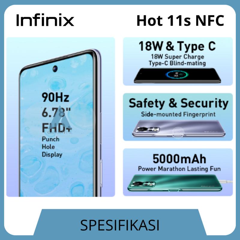Jual Infinix Hot 11s Nfc 4/64gb, 50mp Camera Bukaan F/1.6, 5.000 Mah ...