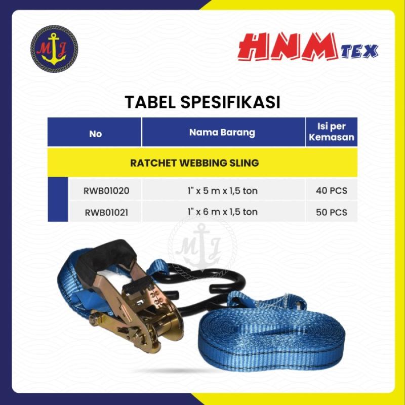 Jual Ratchet Webbing Sling 1 Inci X 5 M // Tie Down Ratchet / Cargo ...