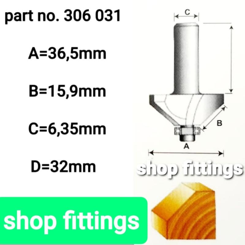 Jual Mata Router Profil Siku 45° Chamfer Bit 16mm Potong Miring ...