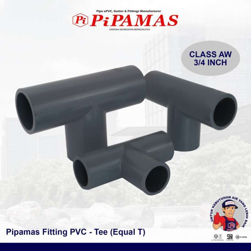 Jual Tee AW Pipamas 3/4 inch Fitting T Pipa PVC di Seller Pipamas ...