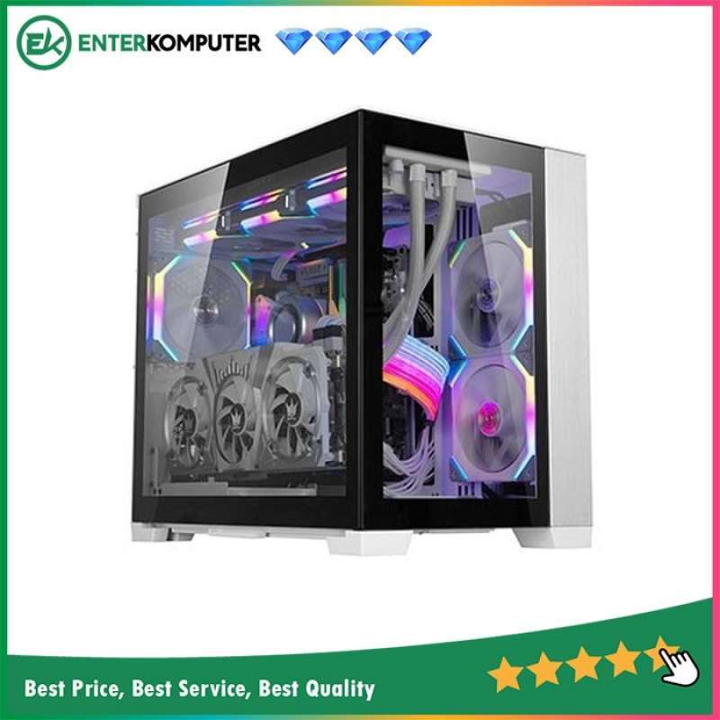 Jual Lian Li O11 Dynamic Mini White - Tempered Glass Front & Left Di ...