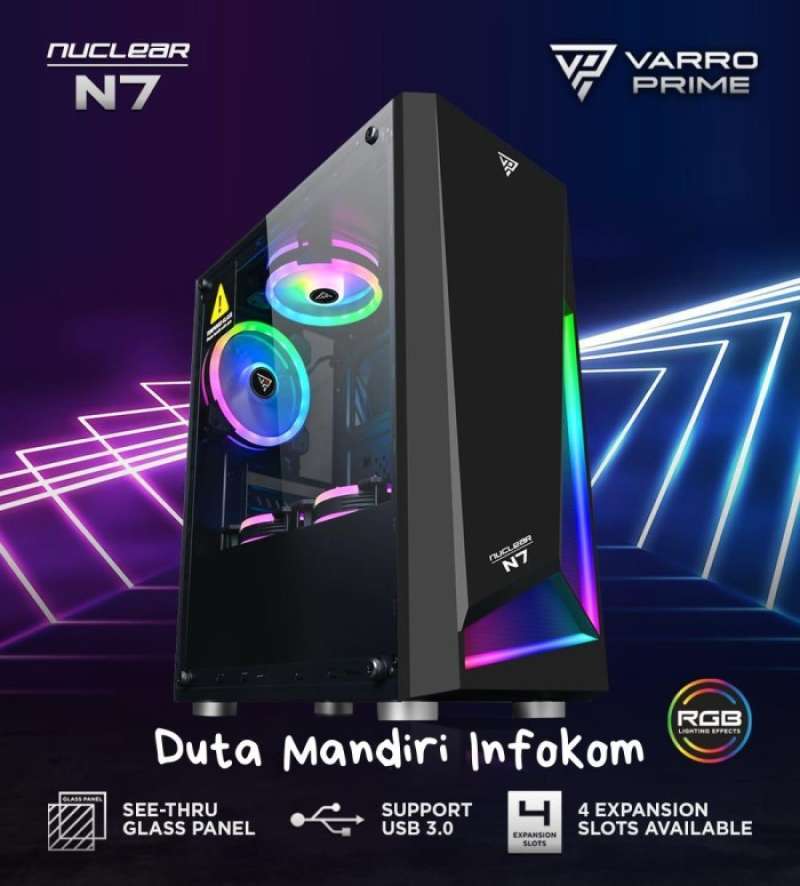 Promo Varro Prime Nuclear N7 - Tempered Glass m-ATX Gaming Case Diskon ...