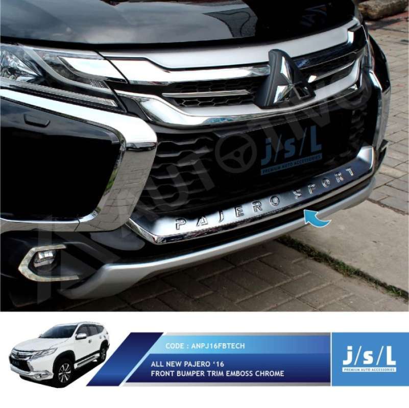 Promo All New Pajero Sport Front Bumper Trim Emboss Chrome/Aksesoris ...