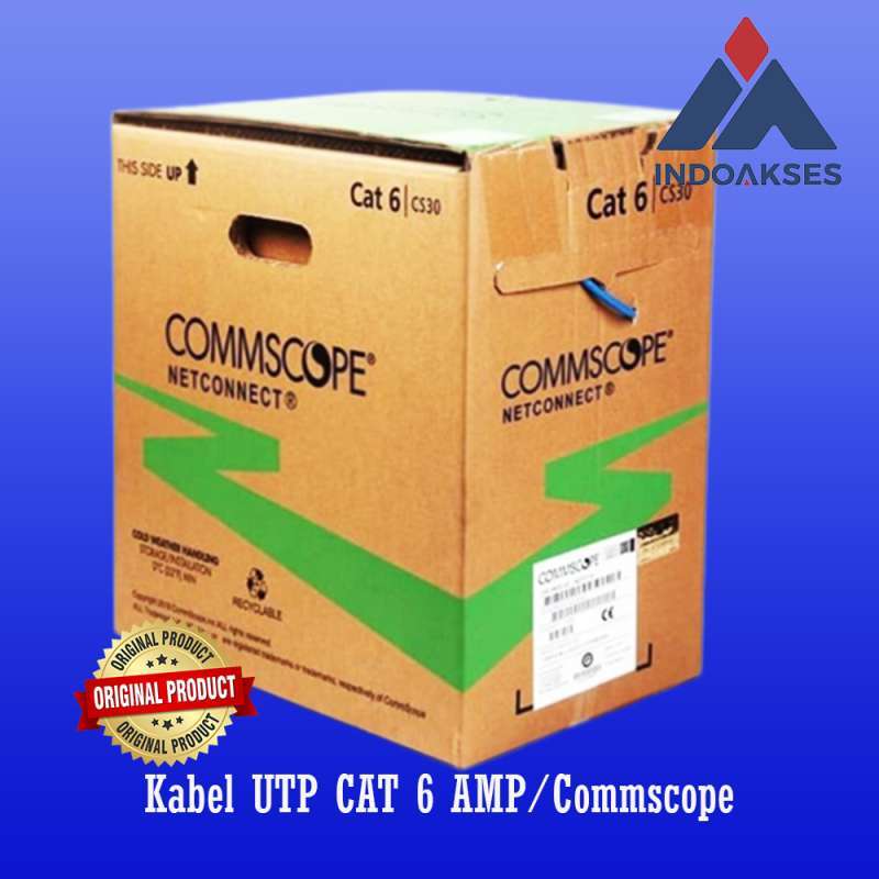 Jual Kabel Lan Utp Cat6 Biru 305 Meter Kabel Utp Cat 6 Amp / Commscope ...