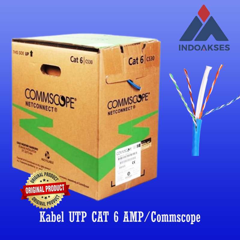 Jual Kabel Lan Utp Cat6 Biru 305 Meter Kabel Utp Cat 6 Amp / Commscope ...