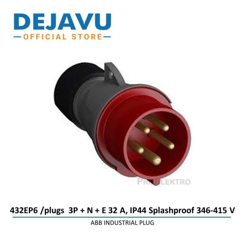 Jual ABB Industrial Power connectors 2P + E 16 A IP44 Splashproof 200 ...