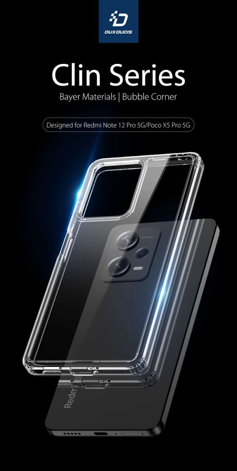 Promo Casing Redmi Note 12 Pro 5g Note 12 Ducis Clin Clear Wlons ...